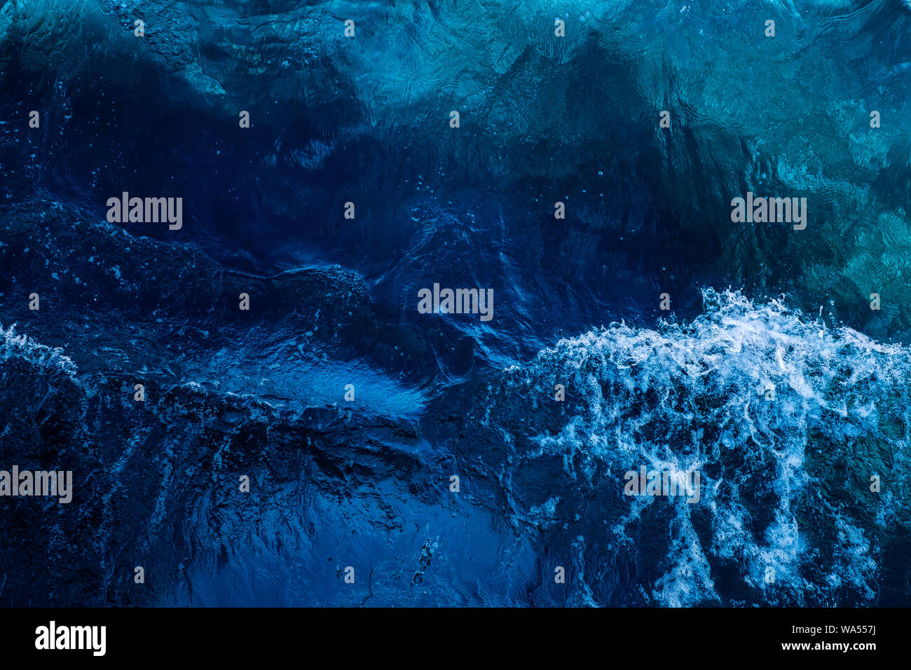 Seething Mediterranean sea water, top view in the open sea Stock Photo ...