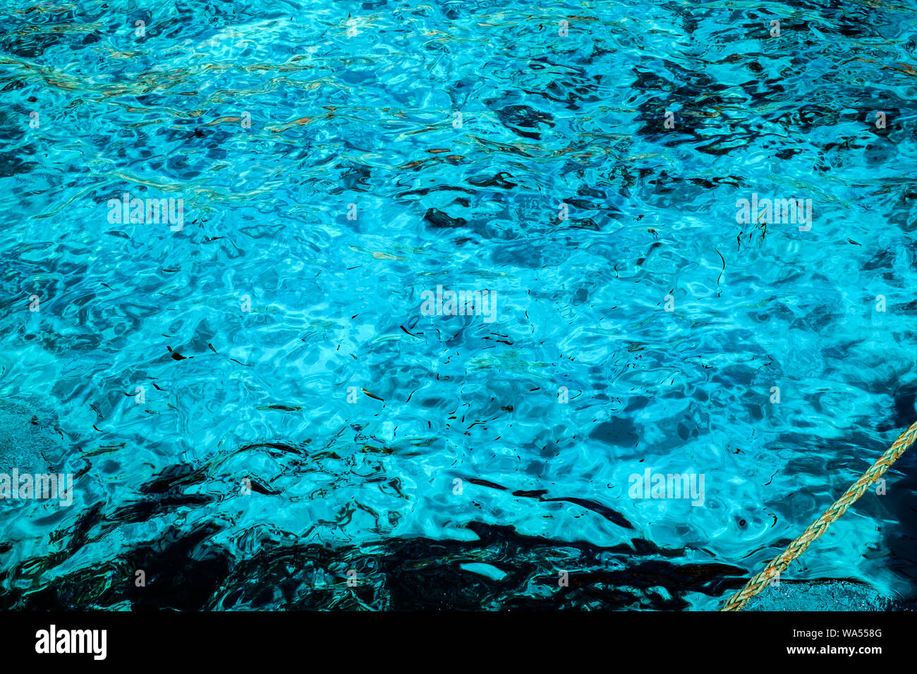 Seething Mediterranean sea water, top view in the open sea Stock Photo ...