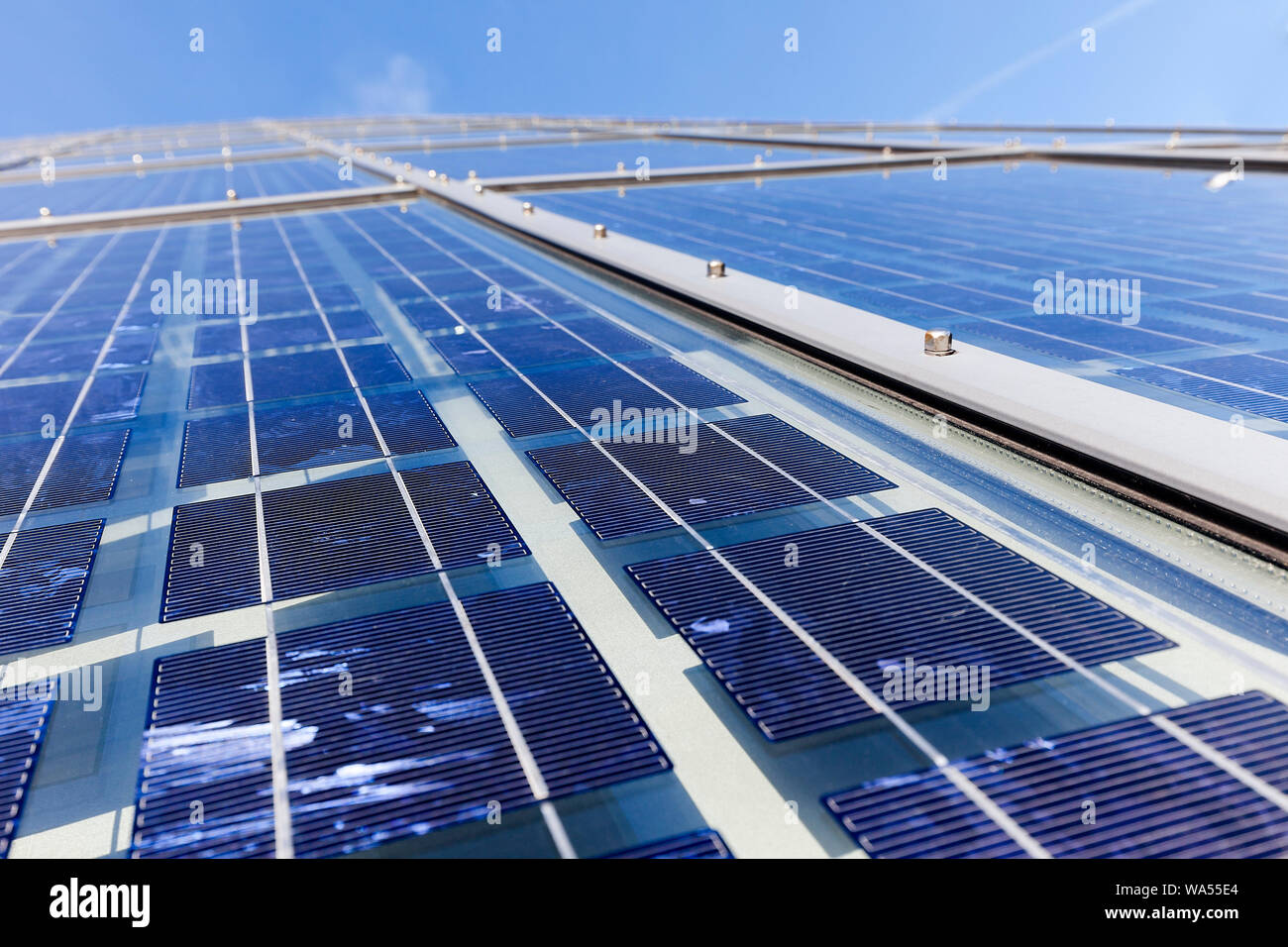 monocrystalline photovoltaic solar cell panels producing electricity ...