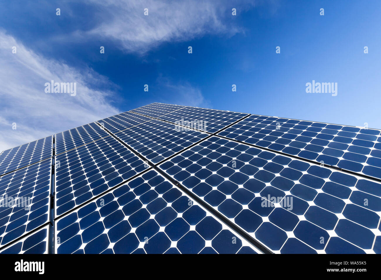 monocrystalline photovoltaic solar cell panels producing electricity ...