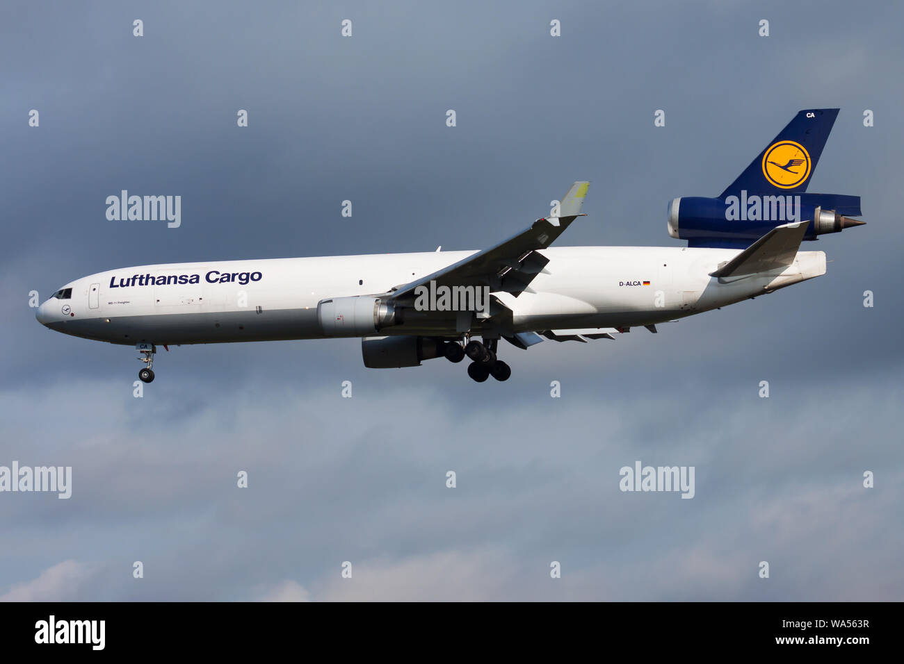 FRANKFURT / GERMANY - AUGUST 17, 2014: Lufthansa Cargo MD-11 D-ALCA ...