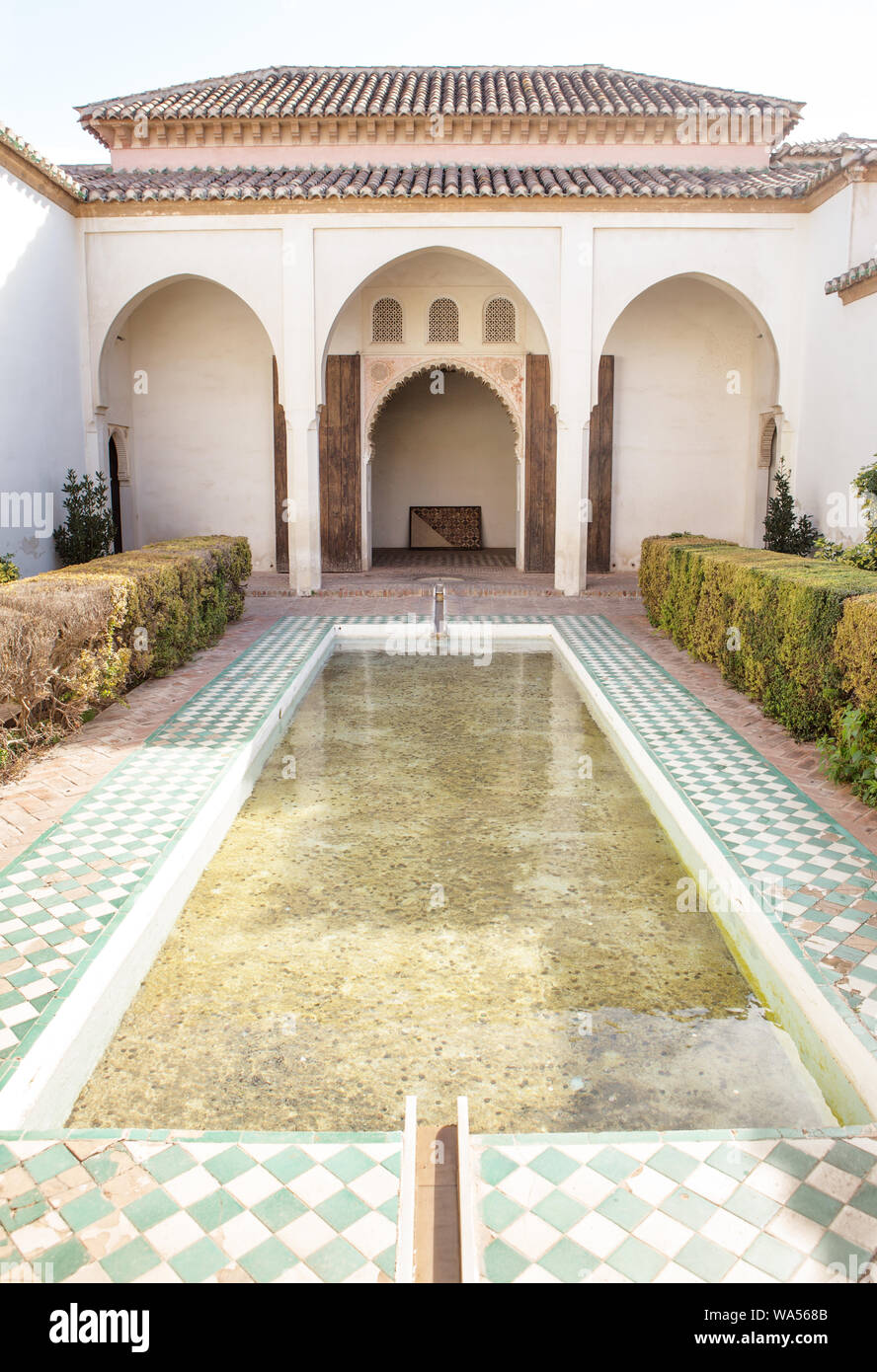 Architecture inside the palace fortress alcazaba in malaga spain Stock ...