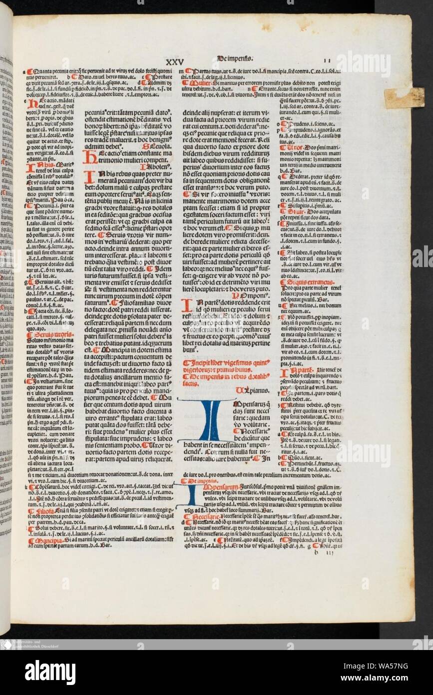 Digesta Justiniani Infortiatum 1997304 Stock Photo - Alamy