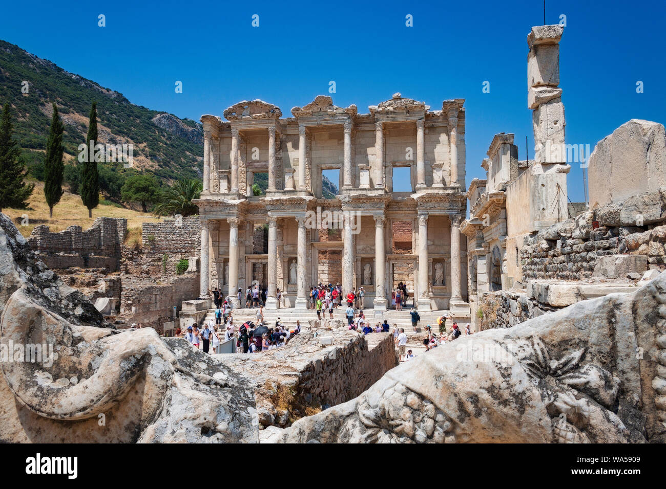 The iconic Library of Celsus an ancient Roman building in Ephesus ...