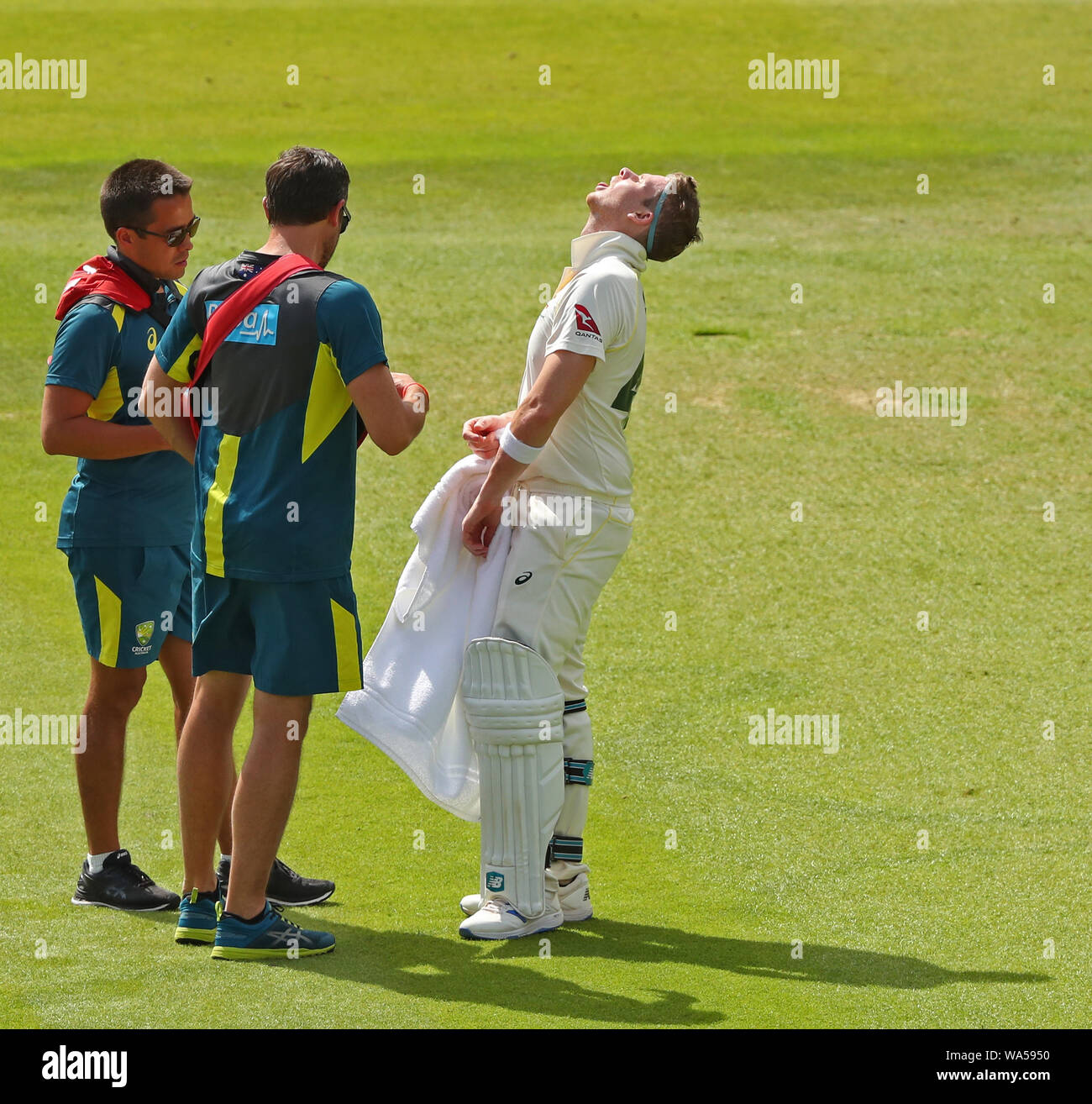 LONDON, ENGLAND. 17 AUGUST 2019: Steve Smith of Australia gets ...
