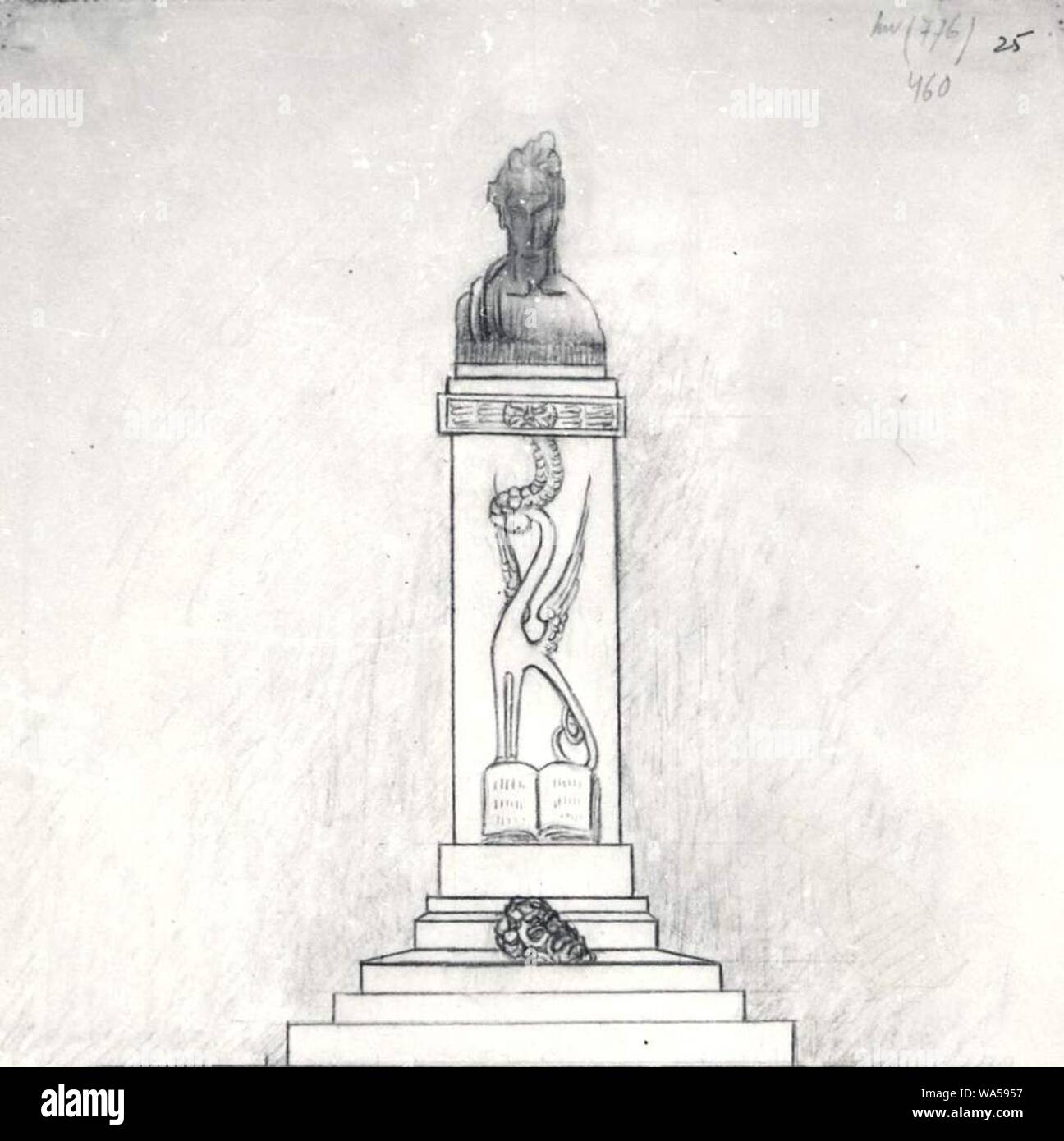 Dimitrie Paciurea - Proiect de monument pentru Mihai Eminescu Stock ...