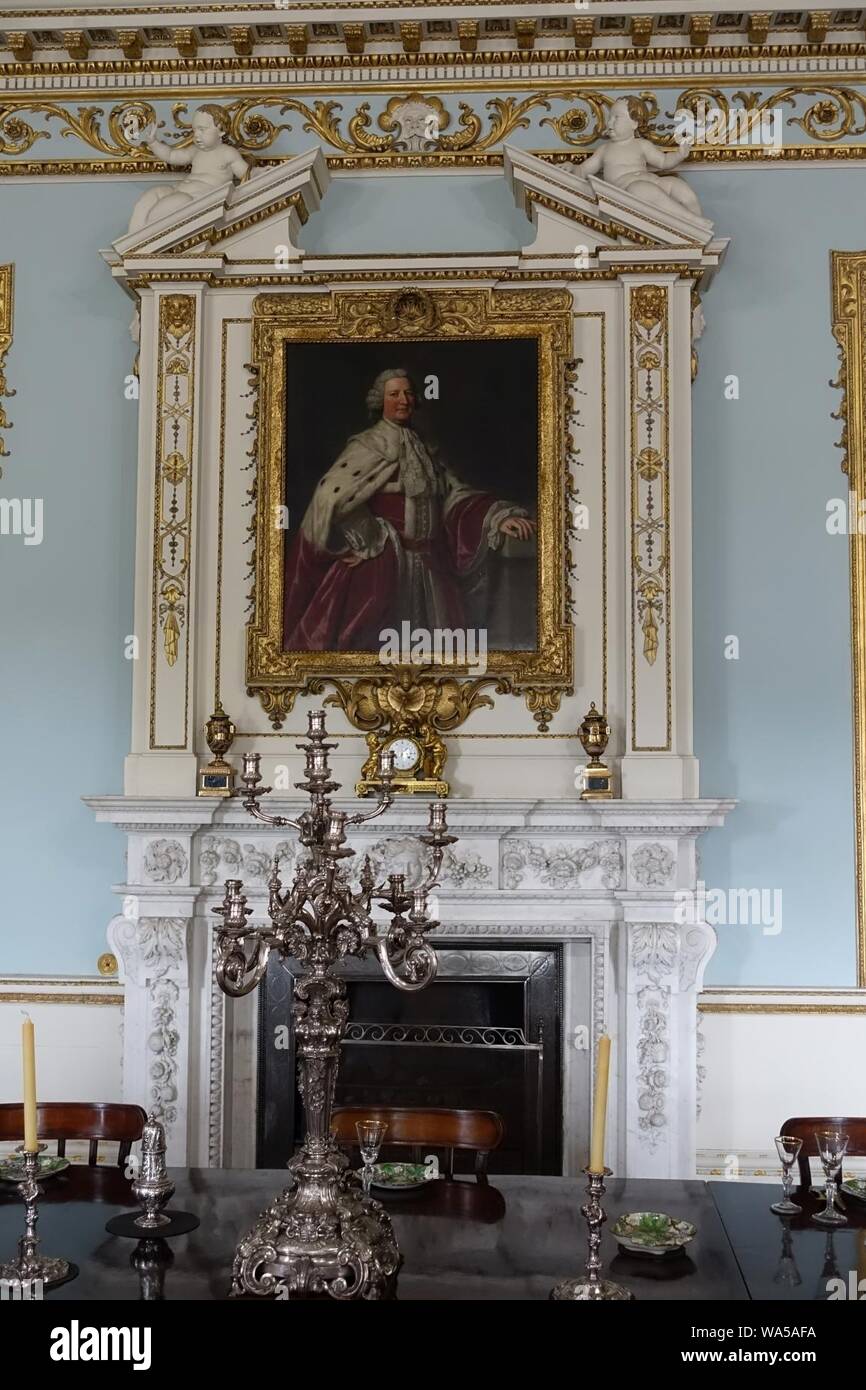Dining Room, with Admiral Sir George Anson by William Hoare of Bath ...