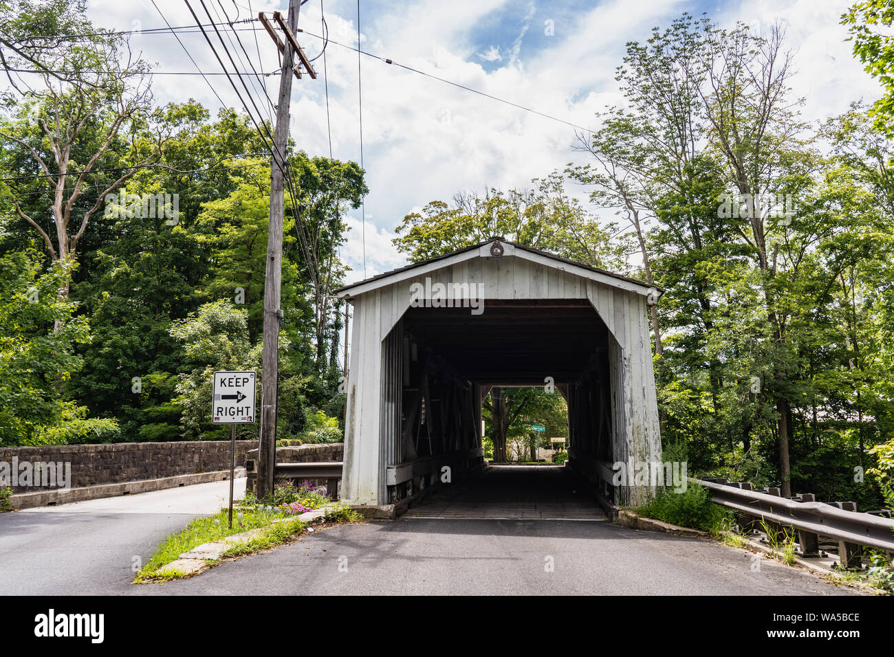 Stockton, New Jersey - Aug. 10, 2019: Green Sergeant's Covered Bridge ...