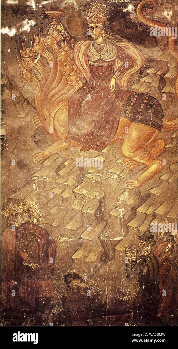 Dionysiou monastery - Apocalypse 17 Whore of Babylon Stock Photo - Alamy