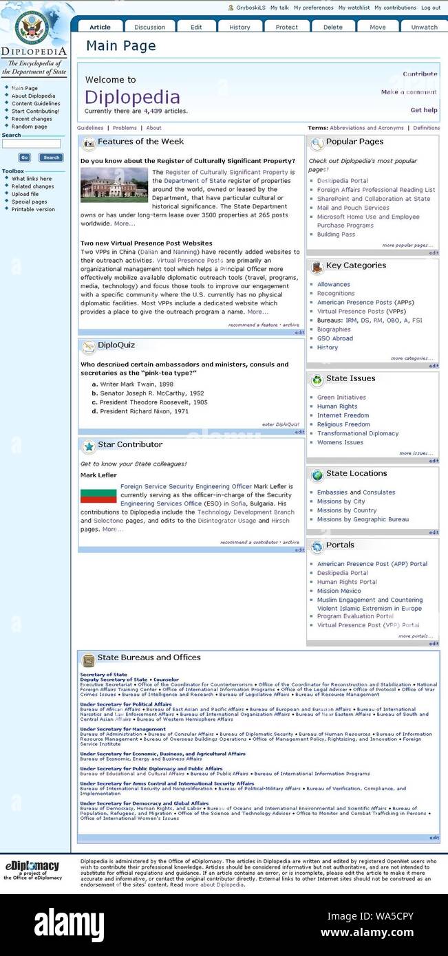 Diplopedia main page Stock Photo - Alamy