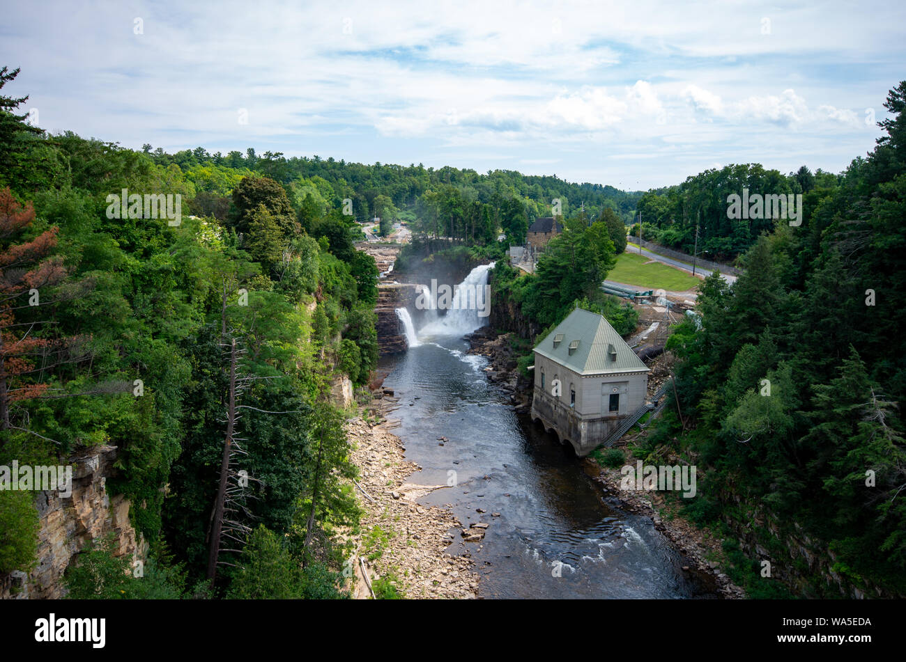 waterfalls at AuSable Chasm NY Stock Photo - Alamy