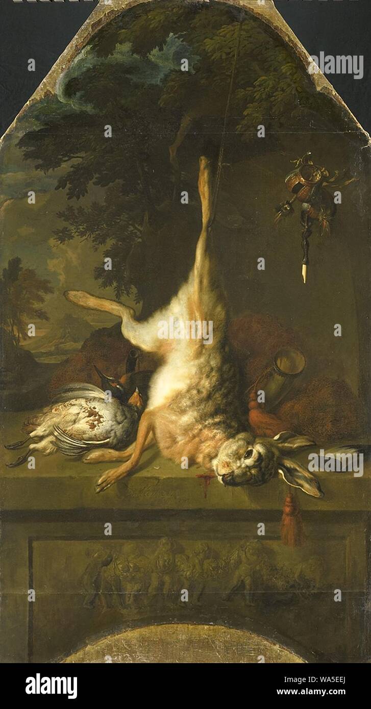 Dirk Valkenburg Still life with dead Hare and Partridges 1717 Stock ...