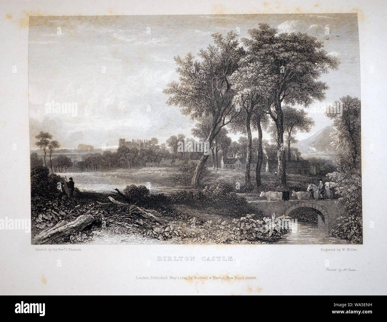 Dirlton Castle by William Miller after Rev J Thomson Stock Photo - Alamy