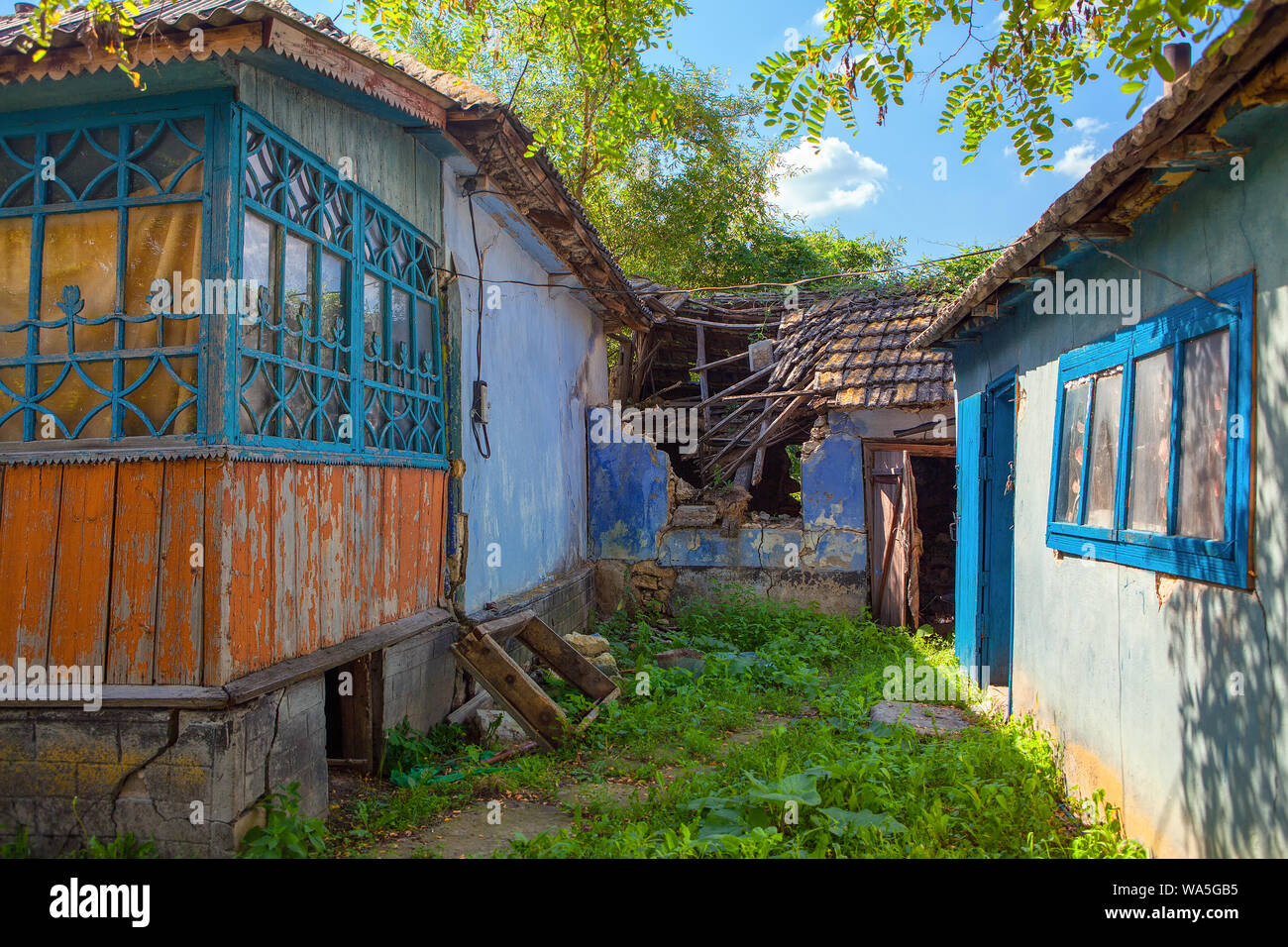 ruined house in the abandoned village Stock Photo - Alamy