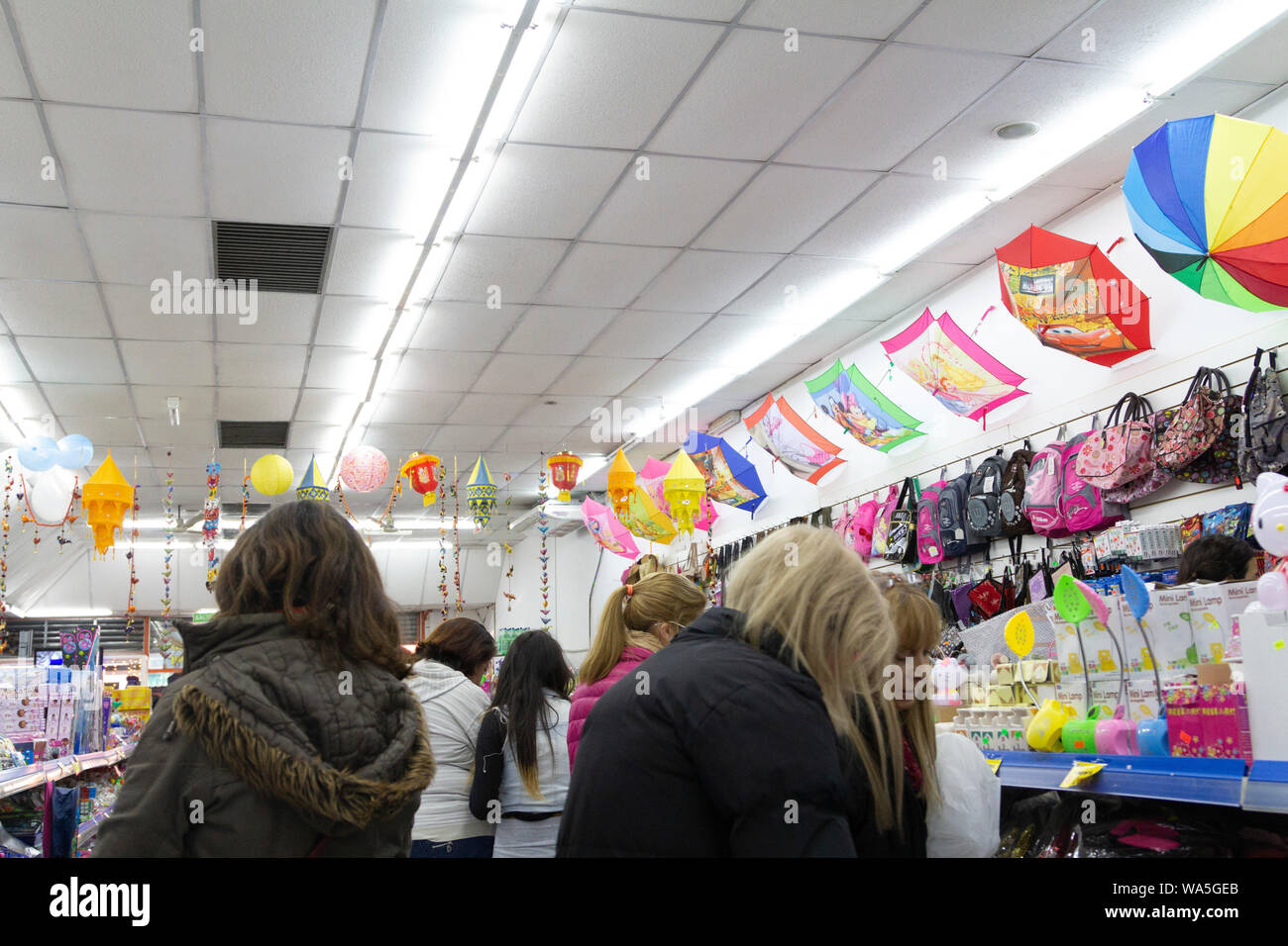 Buenos Aires, Argentina. Chinese bazaar crowded with people in which ...