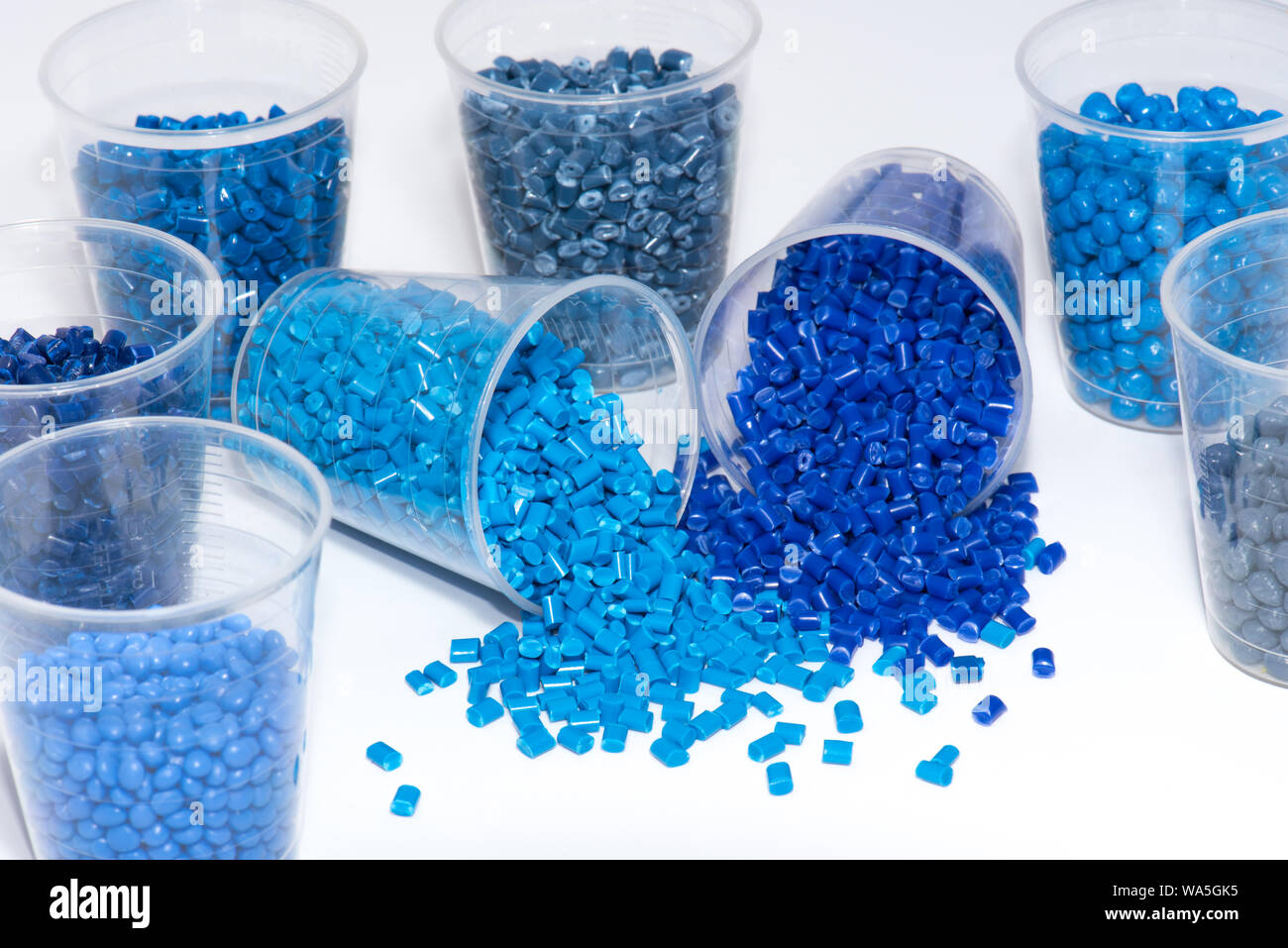dyed plastic polymer resind granulates in laboratory Stock Photo - Alamy