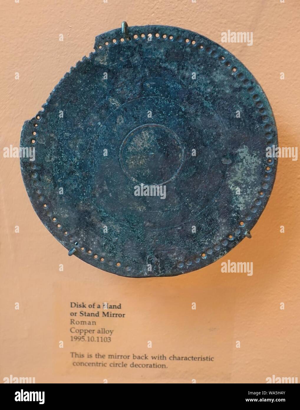 Disk of a hand or stand mirror, Cyprus, Roman period, copper alloy ...