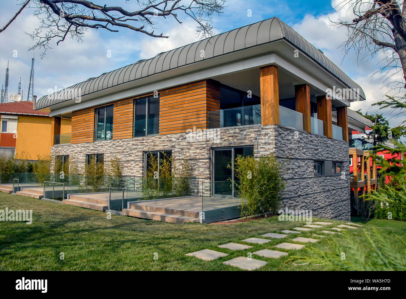 Istanbul, Turkey, 19 March 2015: Beautiful exterior of newly built ...