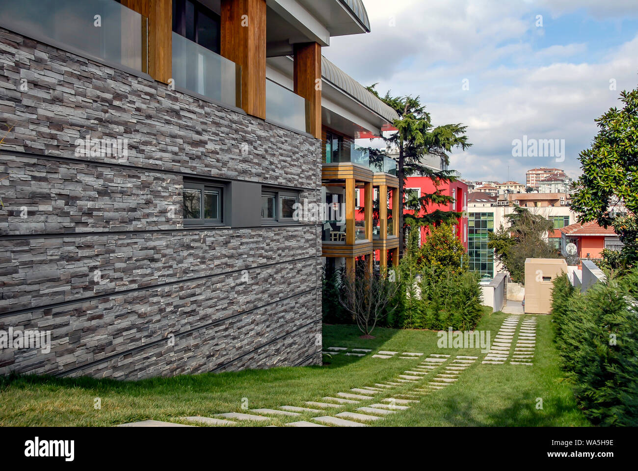 Istanbul, Turkey, 19 March 2015: Beautiful exterior of newly built ...