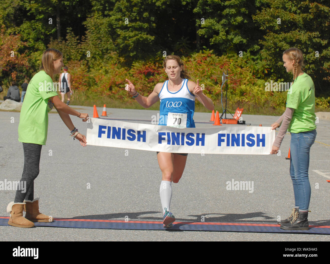 Megan Boucher of St. Johnsbury crosses the finish line first in the ...