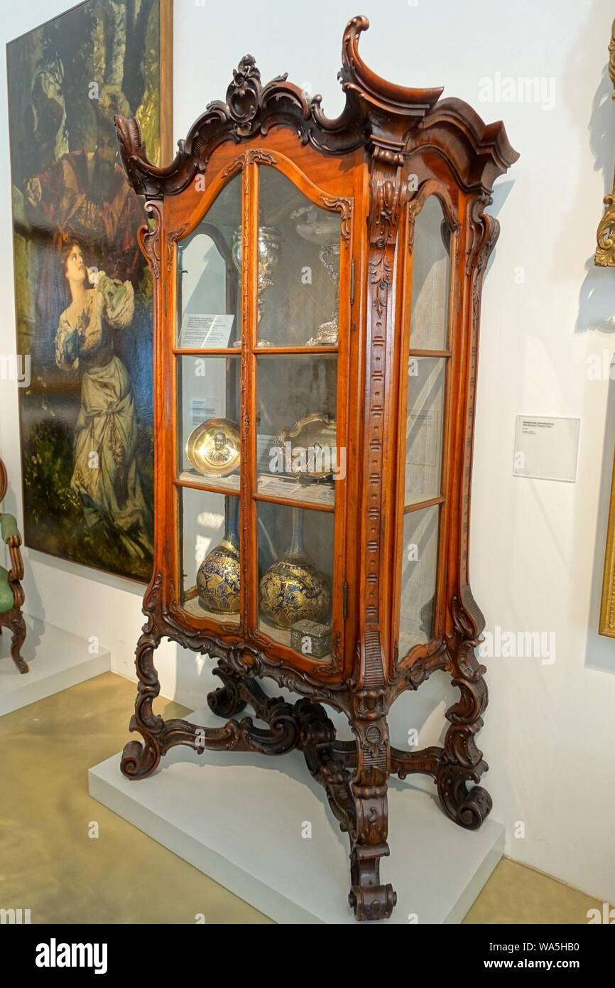 Display case, Neo-Baroque, c. 1890, walnut Stock Photo - Alamy