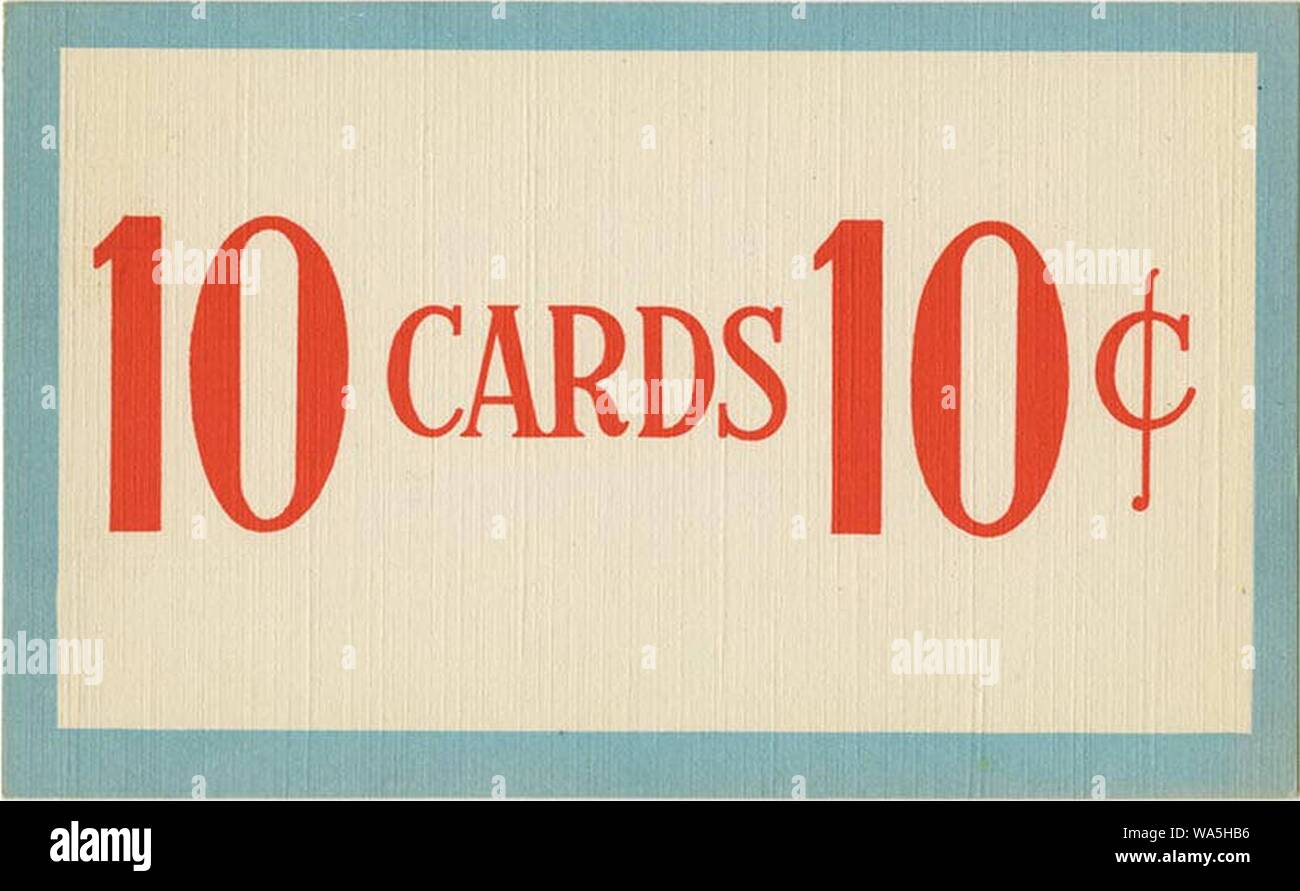 Display card for a Postcard Rack, 10 cards for 10 cents Stock Photo - Alamy
