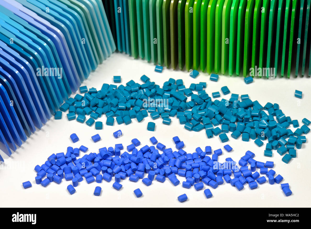 dyed plastic polymer resind granulates in laboratory Stock Photo - Alamy