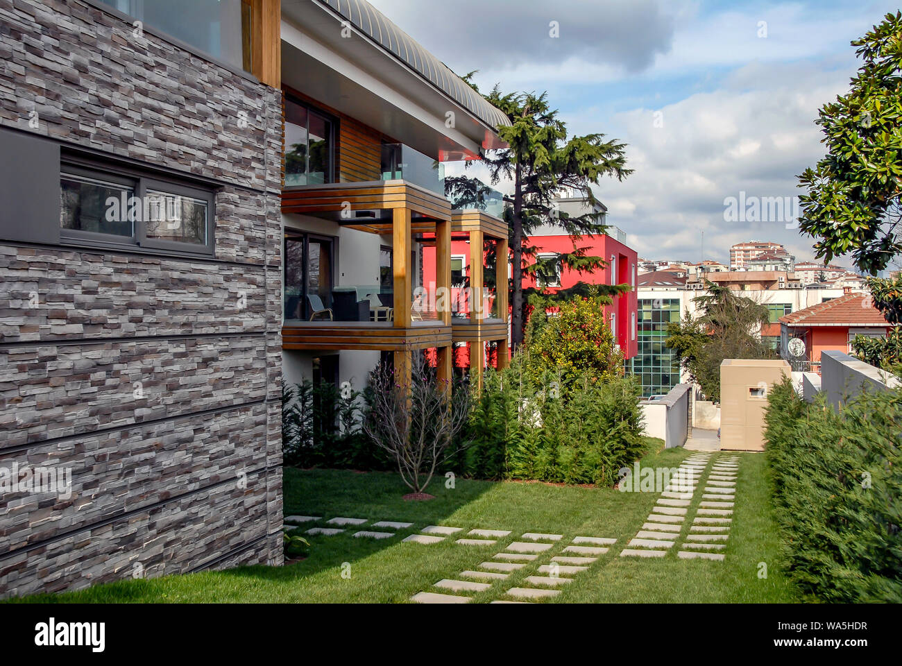 Istanbul, Turkey, 19 March 2015: Beautiful exterior of newly built ...