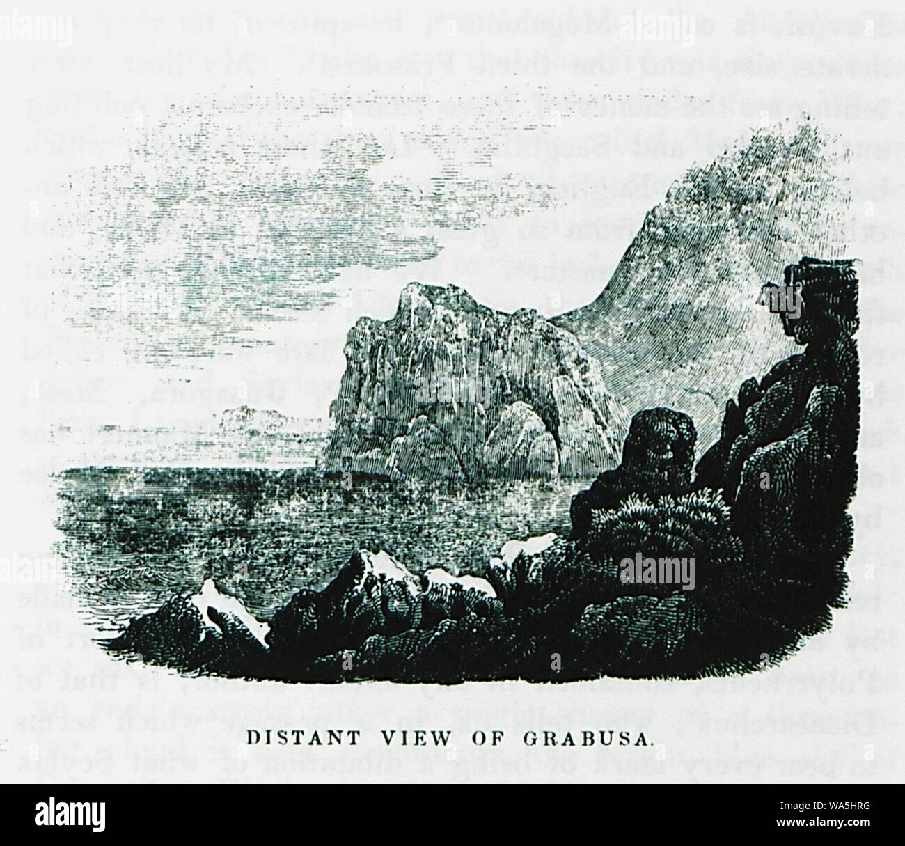 Distant view of Grabusa - Pashley Robert - 1837 Stock Photo - Alamy
