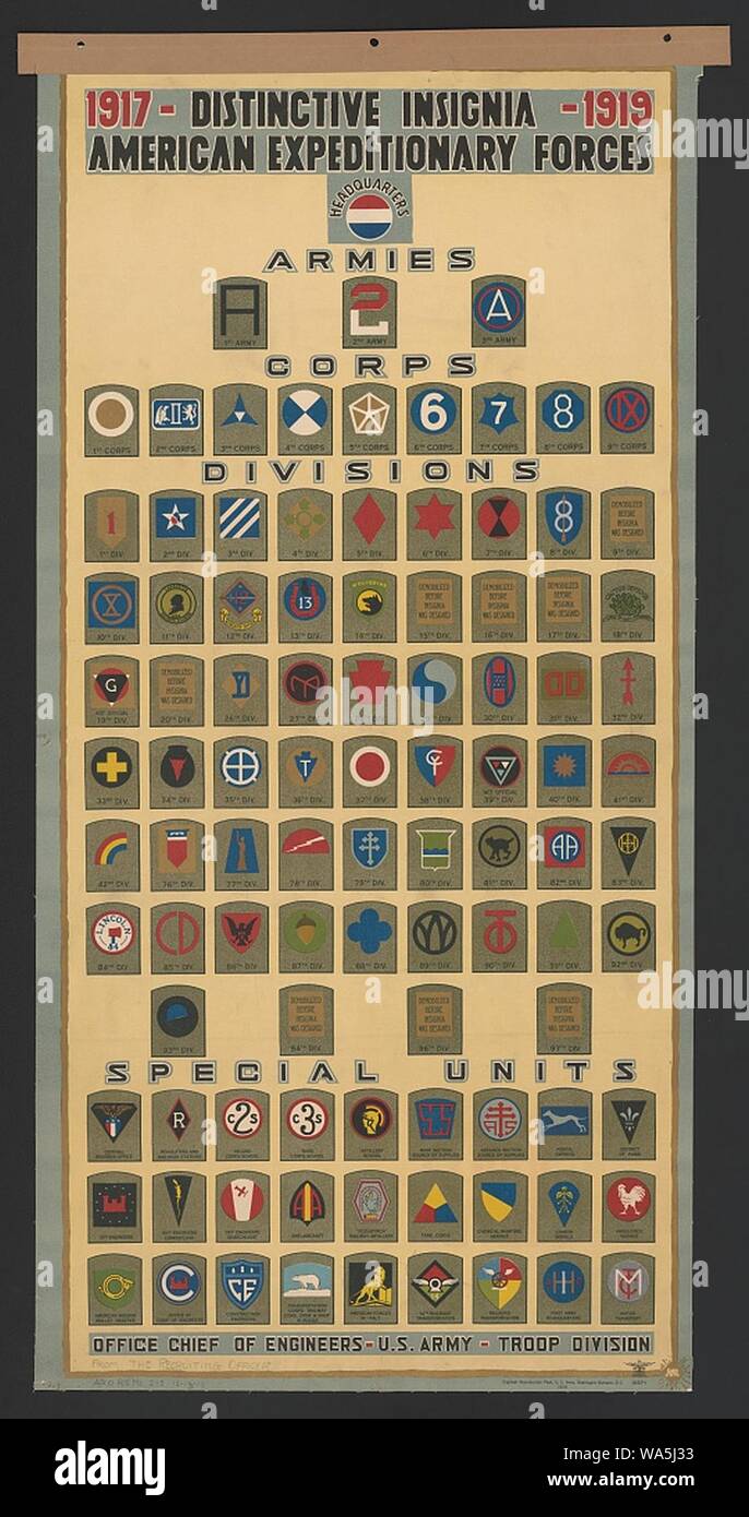 Distinctive insignia, American Expeditionary Forces, 1917-1919 Office ...