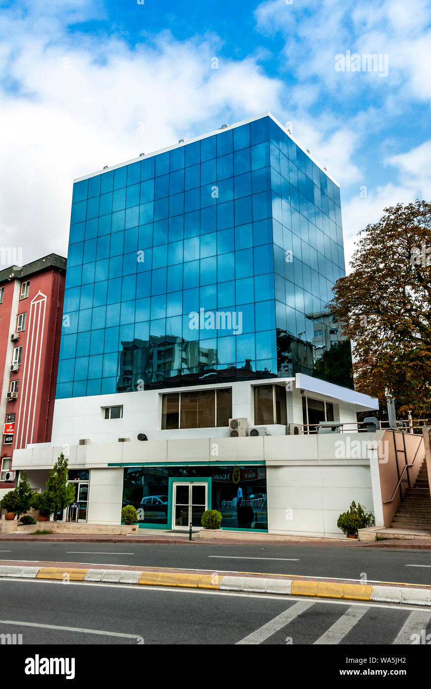 Istanbul, Turkey, 19 October 2008: Modern Building, glass exterior ...