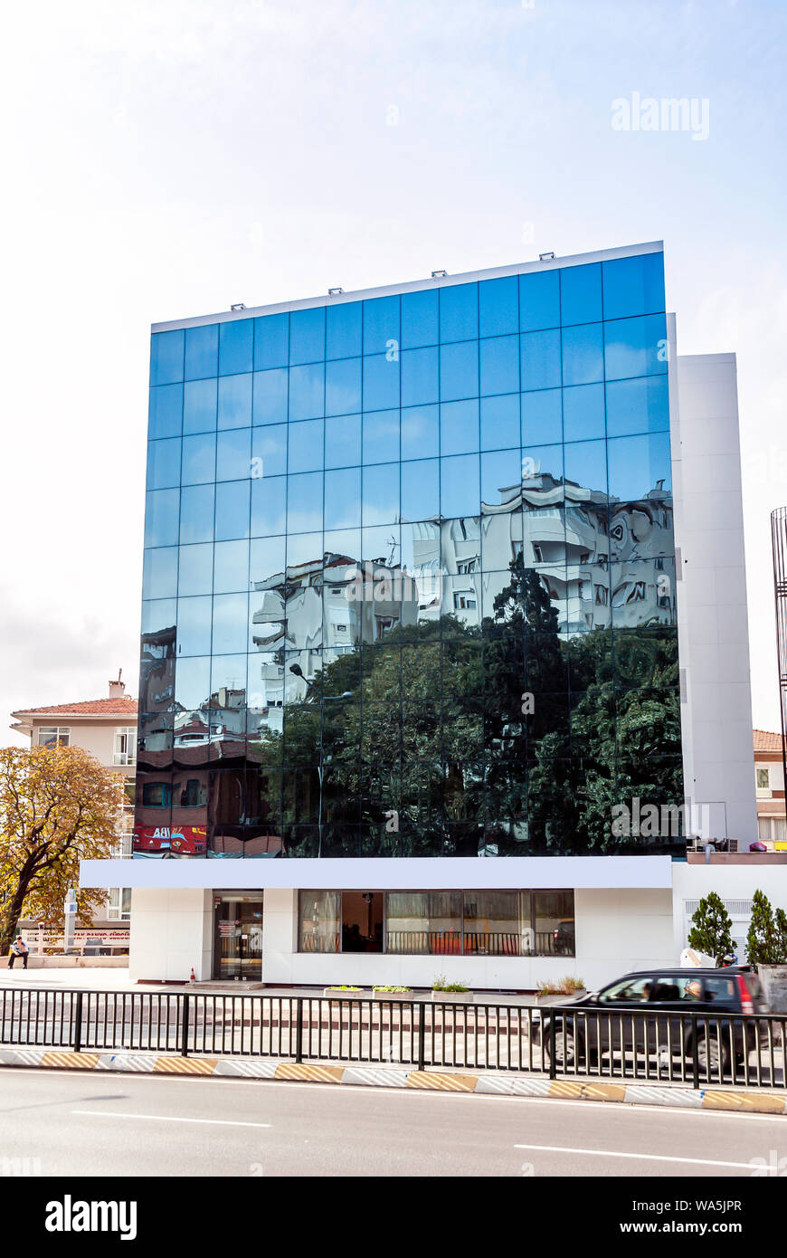 Istanbul, Turkey, 19 October 2008: Modern Building, glass exterior ...