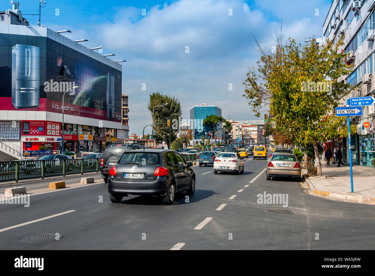 Istanbul, Turkey, 19 October 2008: Bagdat Street, Kiziltoprak, Kadikoy ...