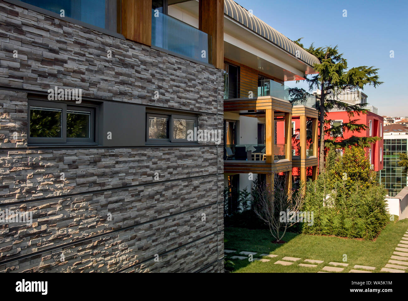 Istanbul, Turkey, 22 March 2015: Beautiful exterior of newly built ...
