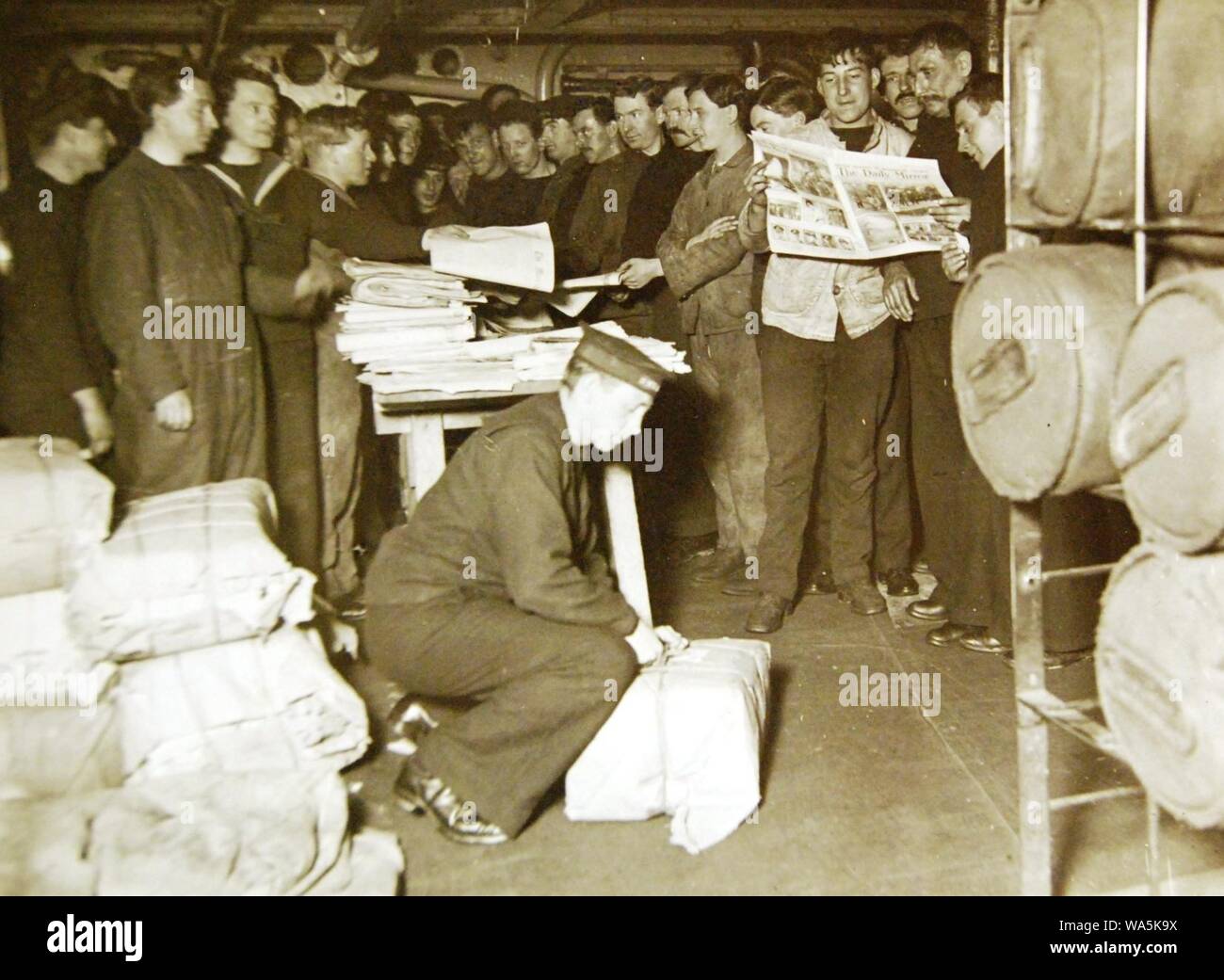 Distributing papers on mail day on board HMS Royal Oak (21332829639 ...
