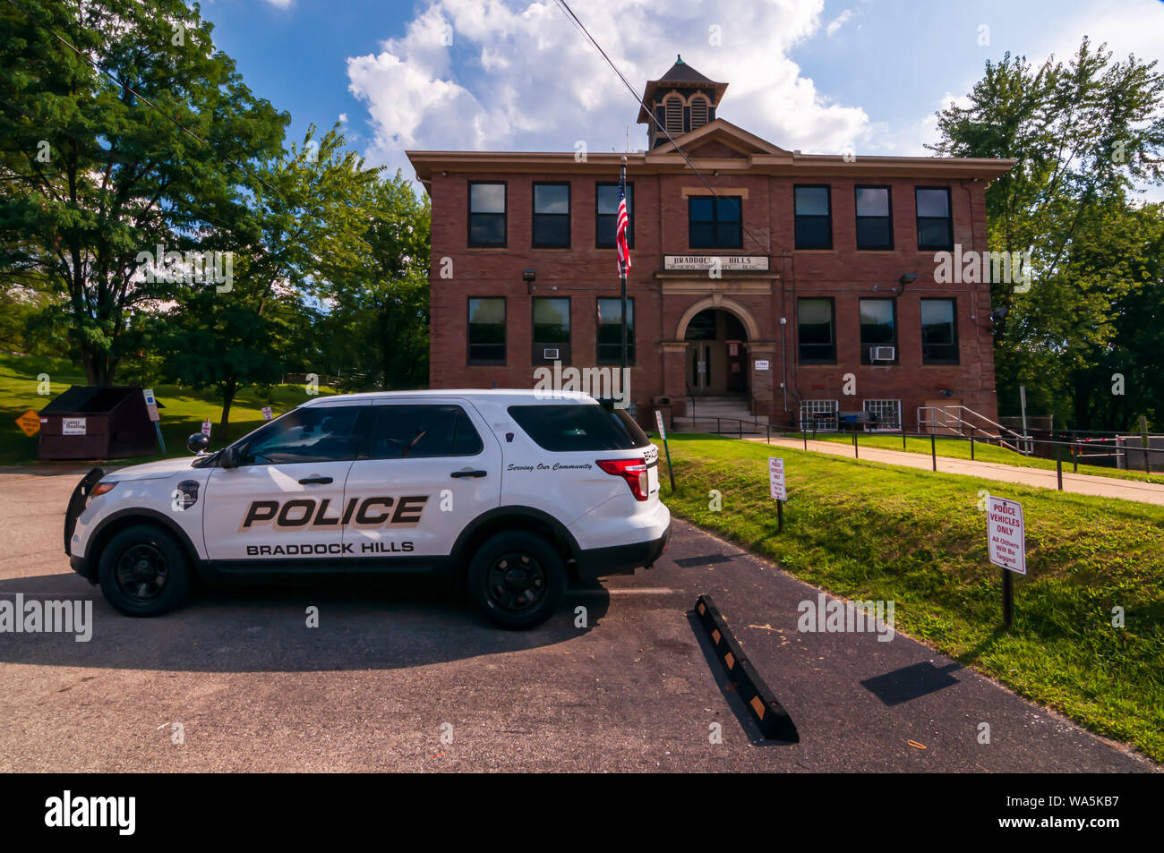 The Braddock Hills Borough building and police station with a Ford ...