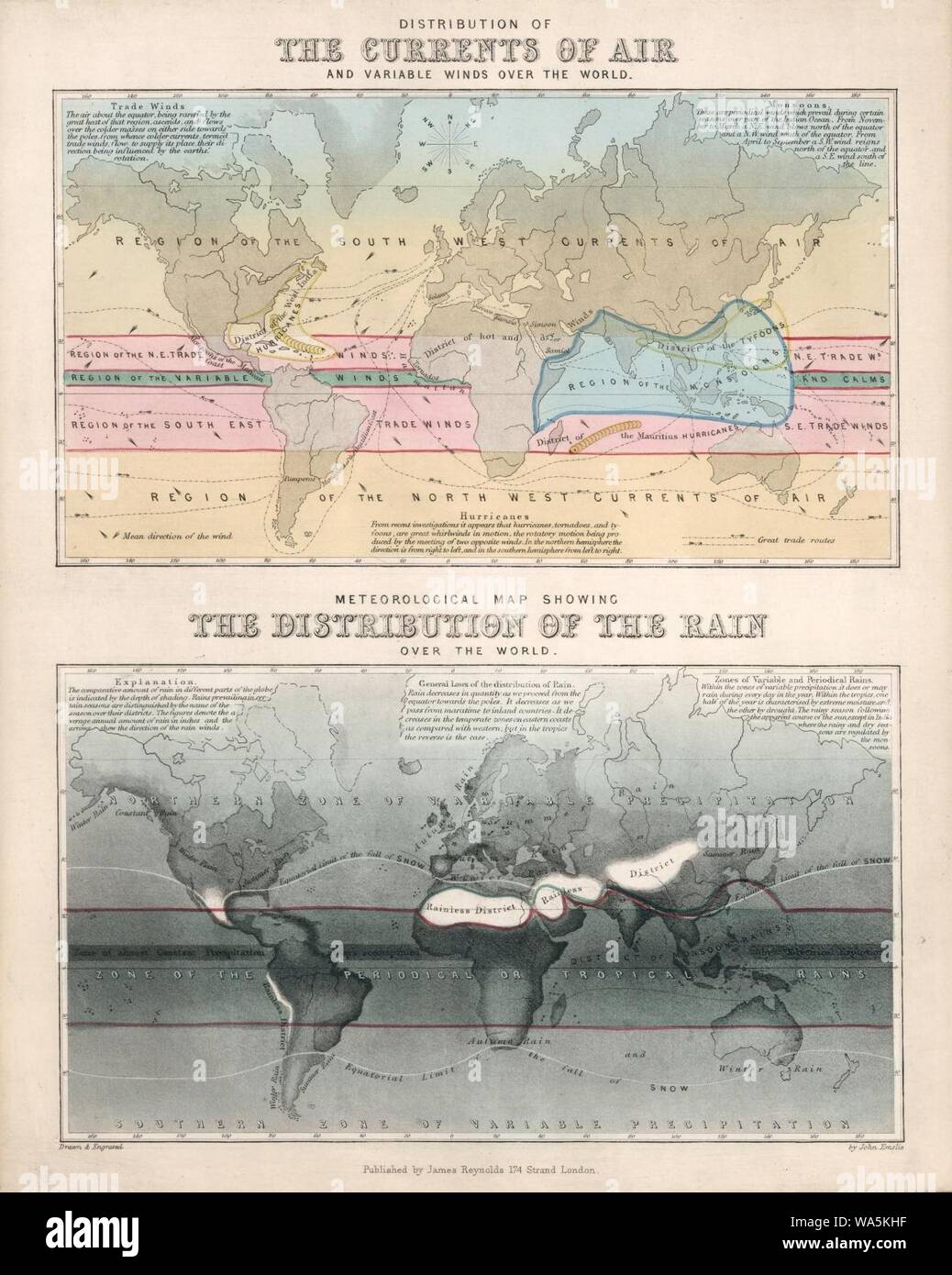 Distribution of the currents of air and variable winds over the world ...