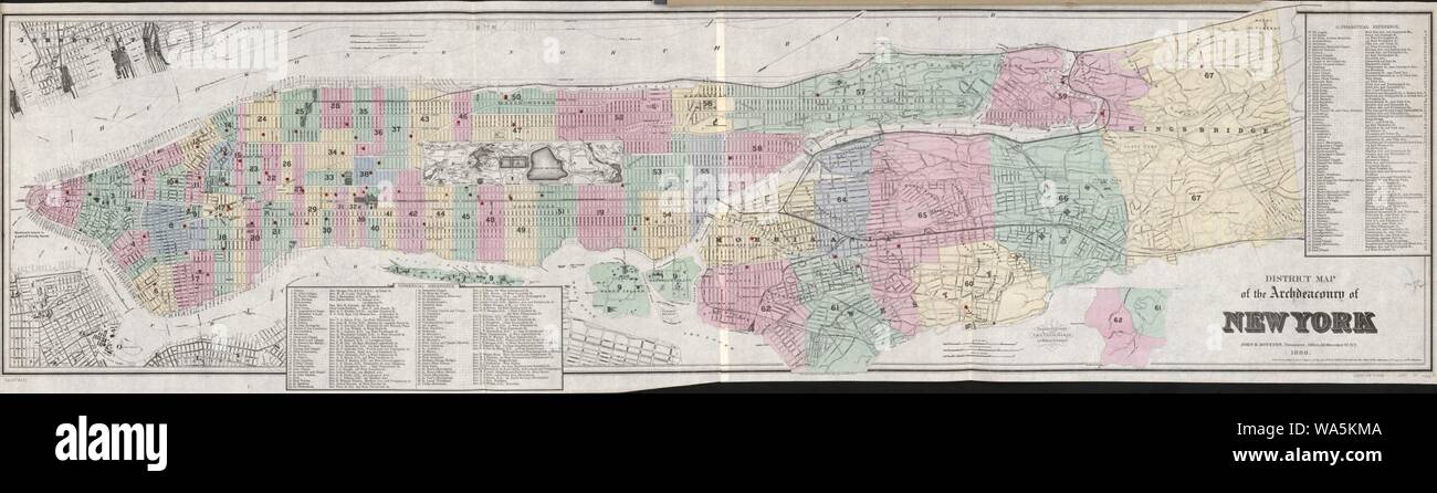 District map of the Archdeaconry of New York Stock Photo - Alamy