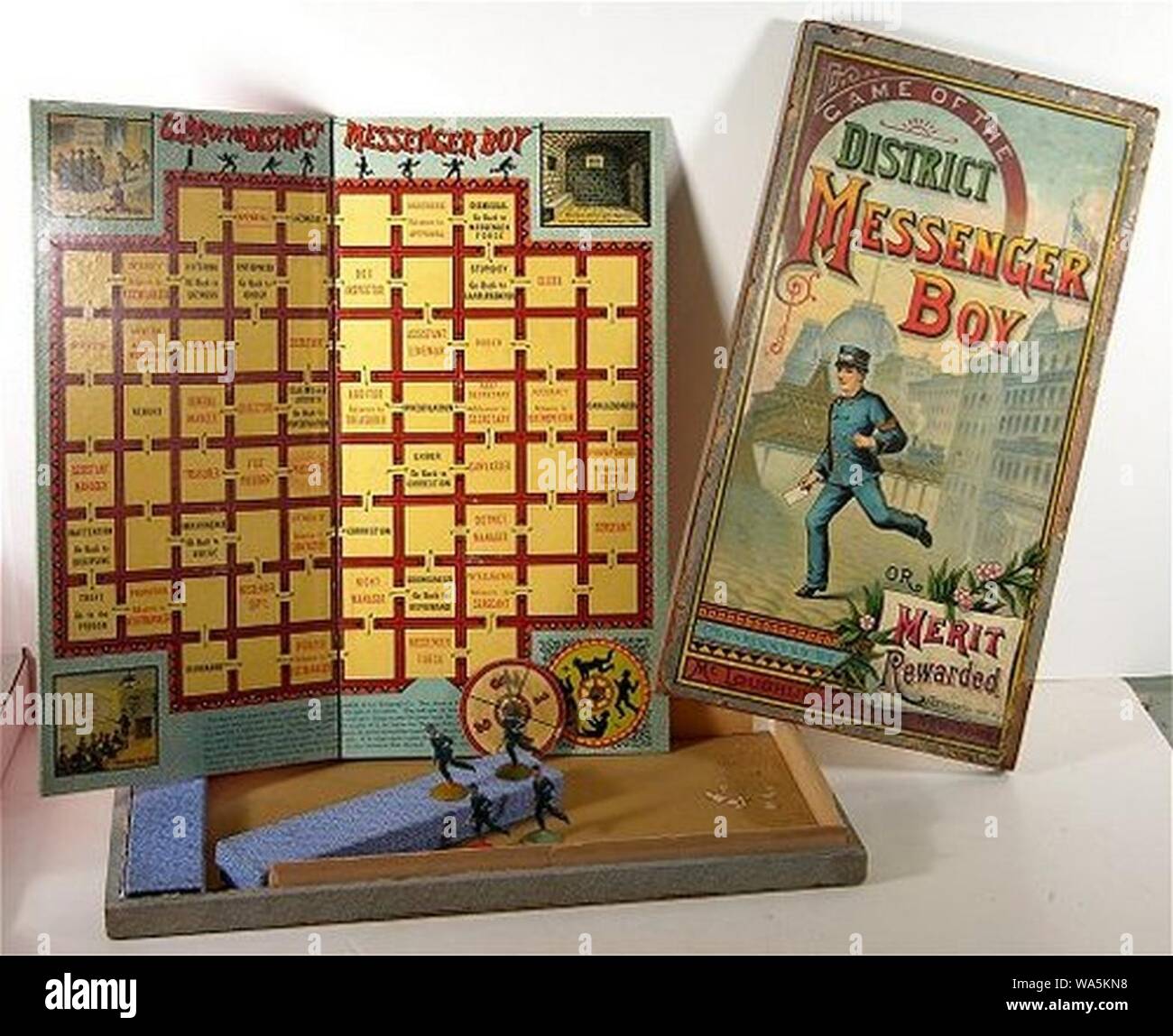 District Messenger Boy Game Box Board and Components Stock Photo - Alamy