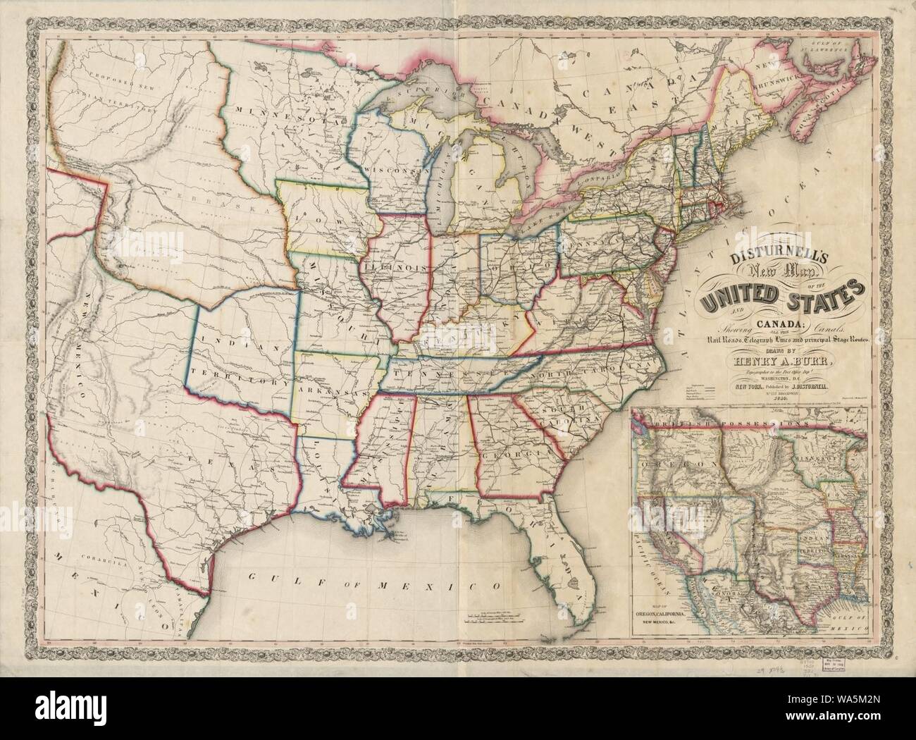 Disturnell's new map of the United States and Canada - showing all the ...