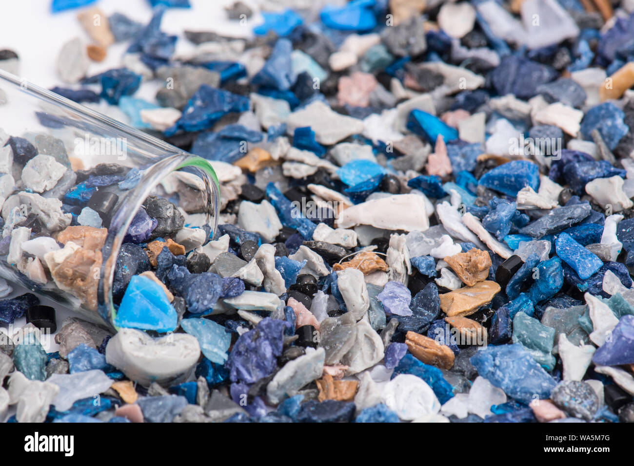 coloured plastic regrind in lab Stock Photo - Alamy