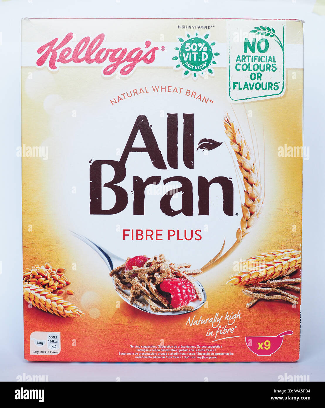 NEW YORK, USA - CIRCA AUGUST 2019: Kellogg's all-bran fibre Stock Photo ...