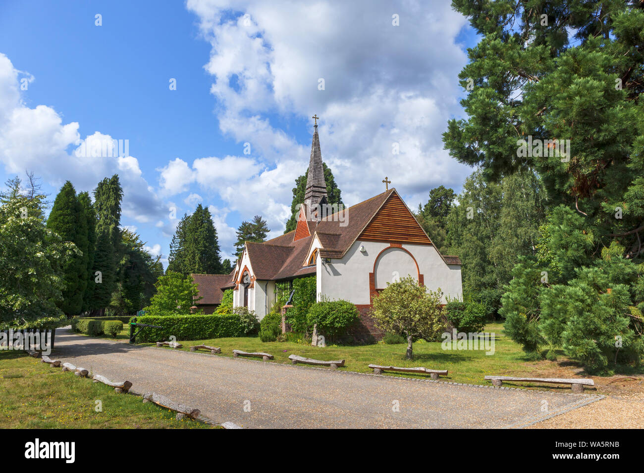 Exterior of traditional Greek Orthodox Saint Edward Shrine Church and ...