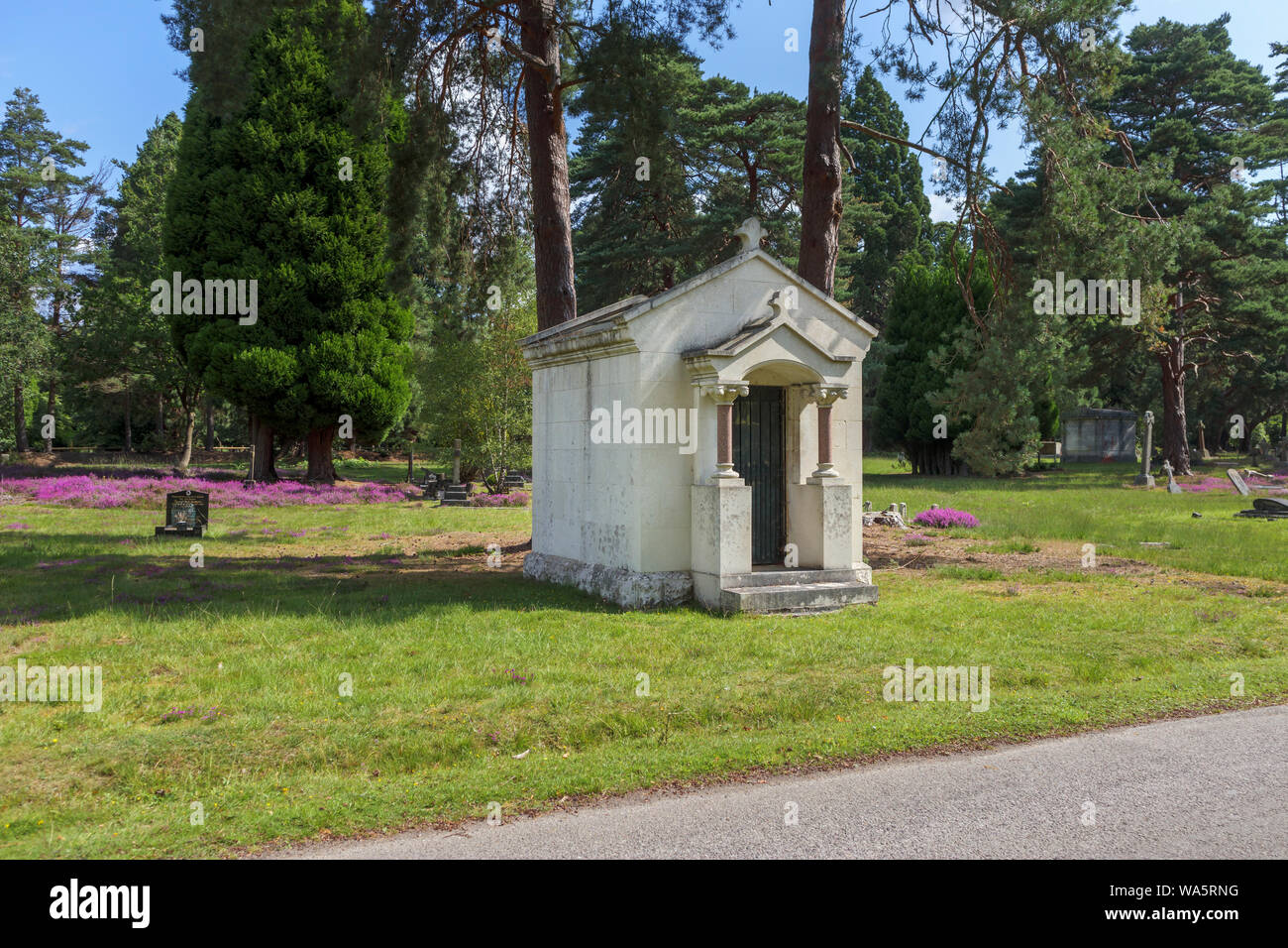 Small mausoleum funerary monument in Brookwood Cemetery, near Pirbright ...