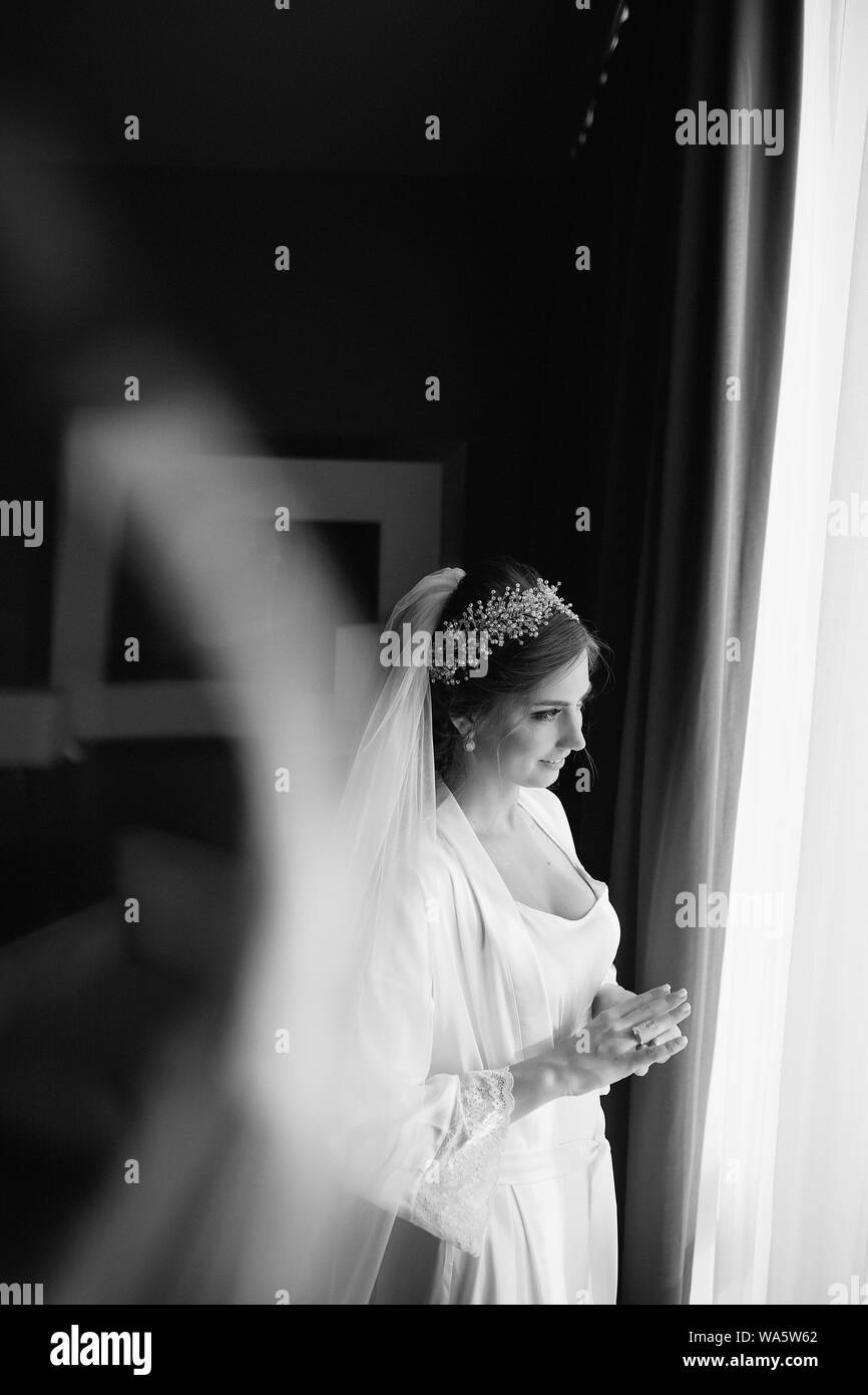 Elegant morning bride Stock Photo - Alamy