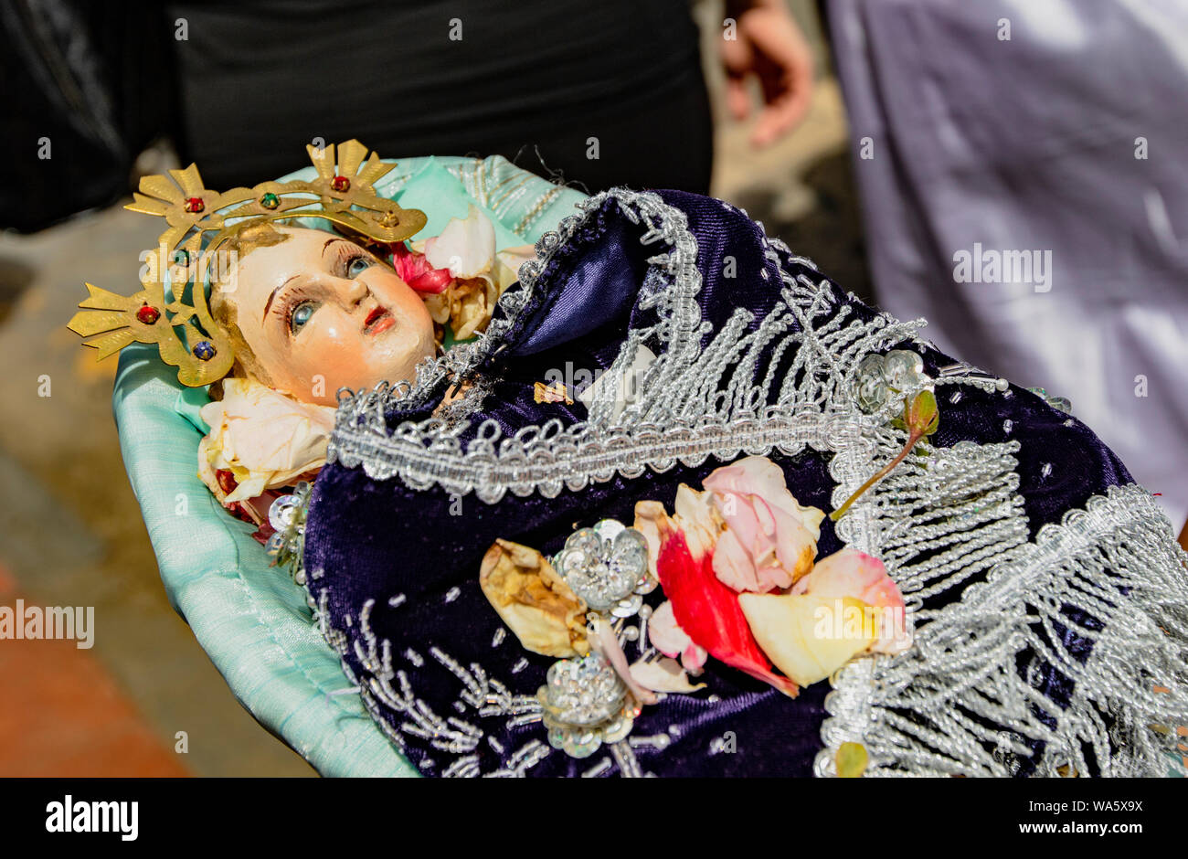 Cuenca, Ecuador, Jan 13, 2018: Jesus doll held in parade in Ecuador ...