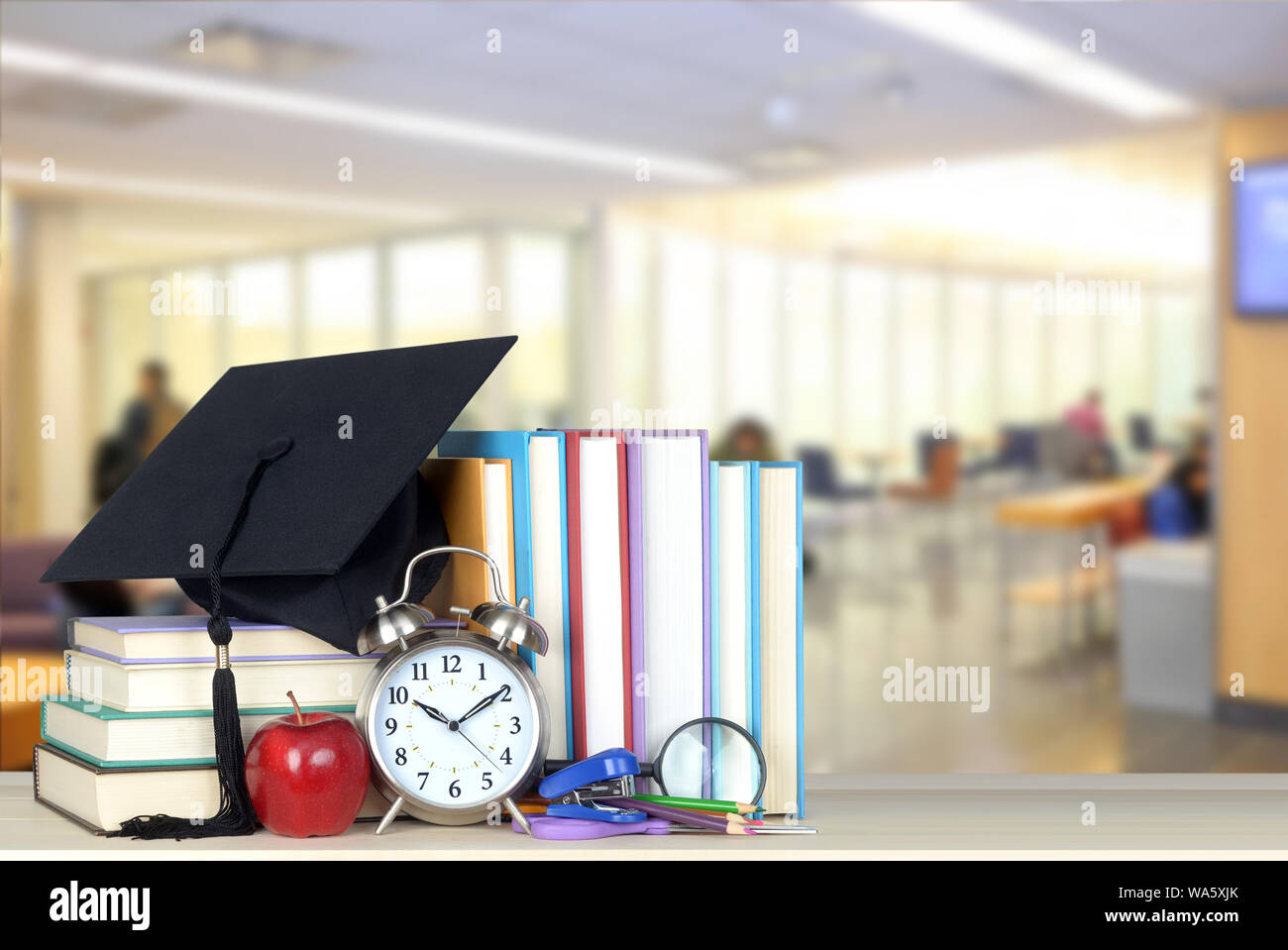 very blurry campus of university background and book for education ...
