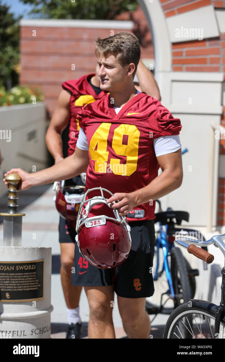 USC Trojans place kicker Michael Brown (49) during USC Trojans practice ...