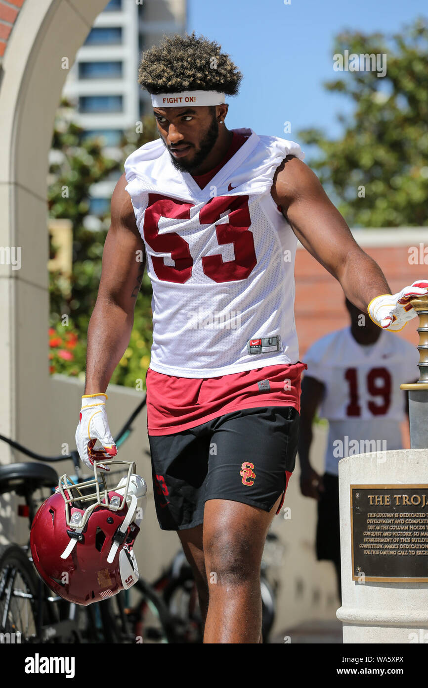 USC Trojans linebacker Bryce Matthews (53) during USC Trojans practice ...