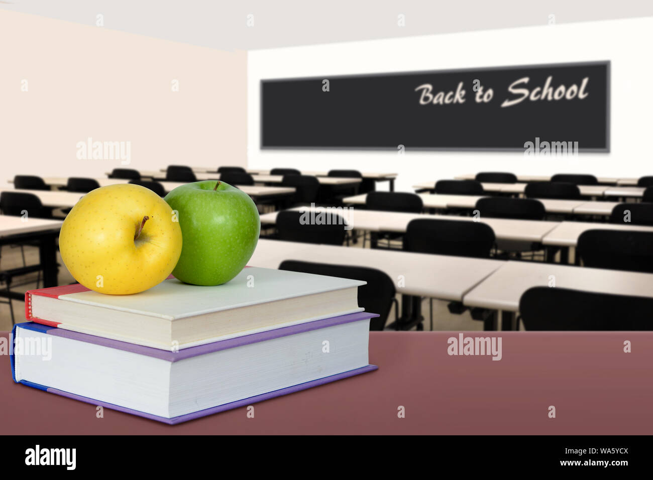 Back to School concept with classroom and book Stock Photo - Alamy